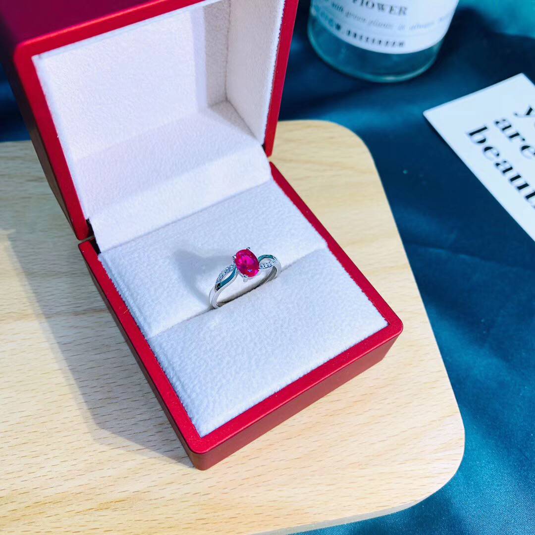 Cz Ruby Double Bridges Sterling Silver Ring – silverdreamer